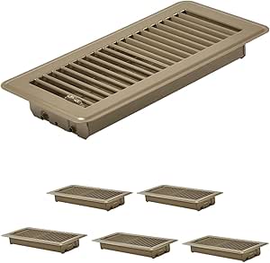 VEVOR 4 x 10 Inch Floor Registers, 6-Pack Vent Grilles, HVAC Heavy-Duty ...