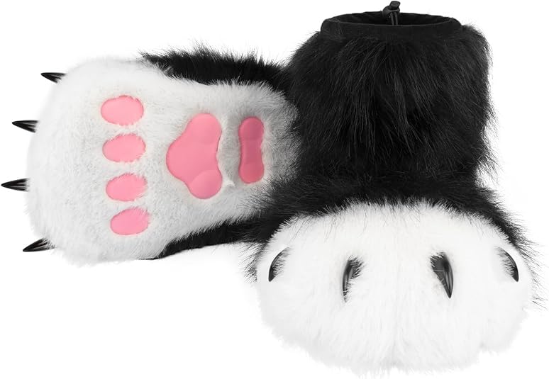 Amazon.com | hbbhml Furry Faux Fur Shoes Animal Cat Fox Fursuit Feet ...