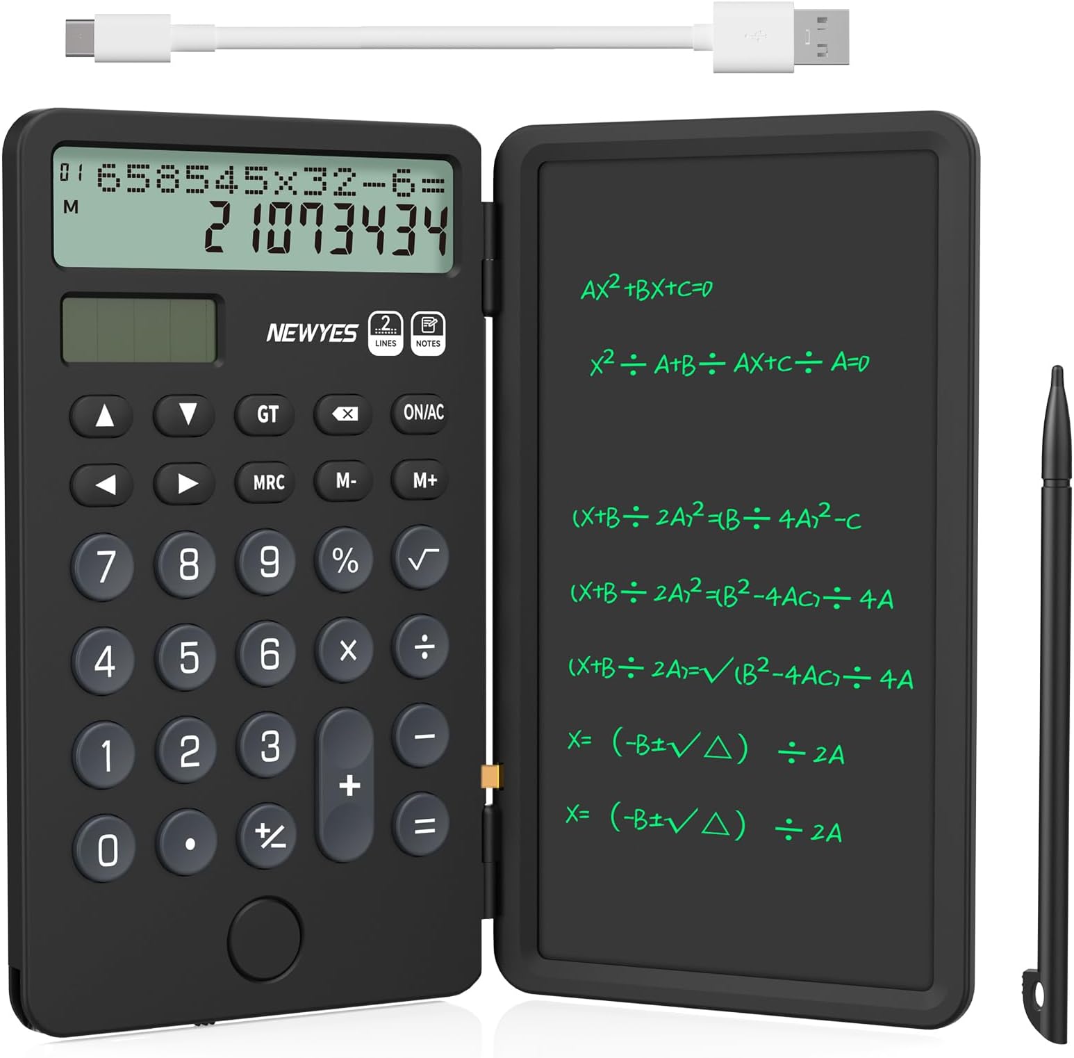 Amazon.com : NEWYES Portable Calculator with Notepad, Basic Calculator ...