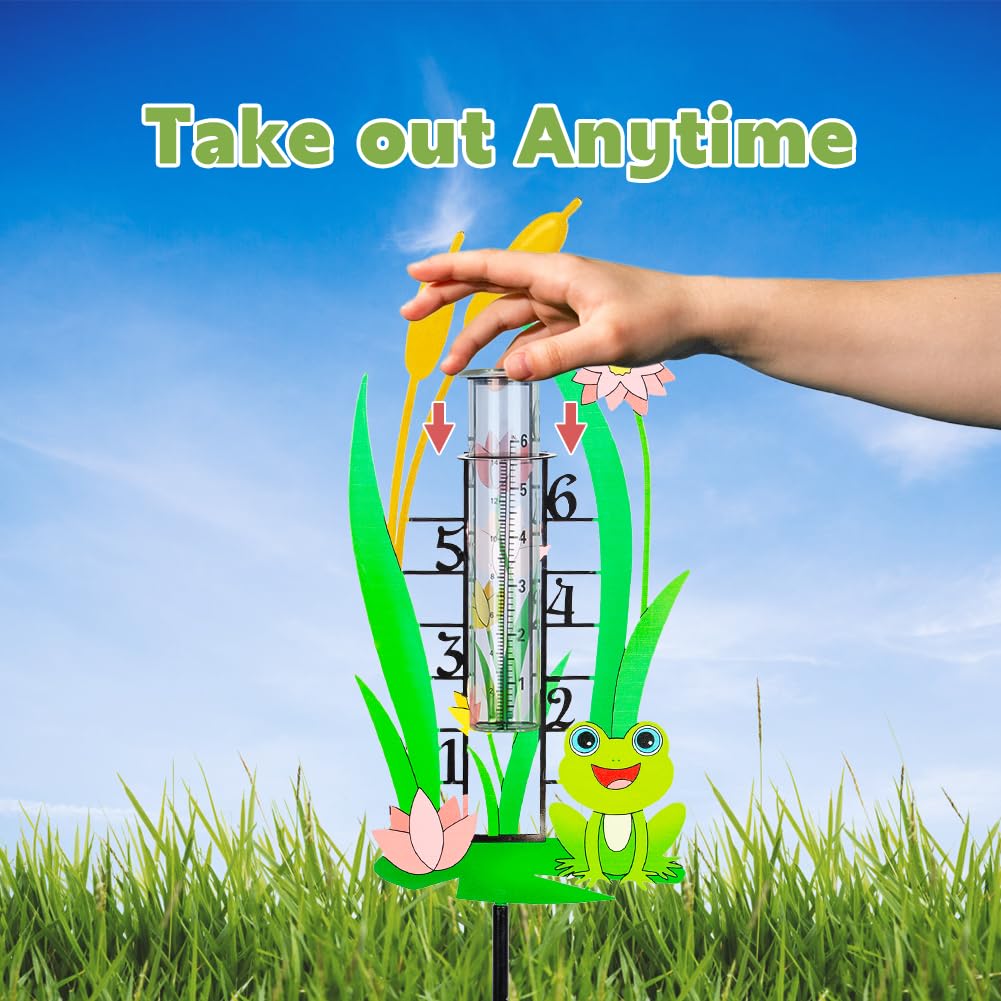 Snapklik.com : Stargarden Rain Gauge Outdoor, 6" Capacity Frog Rain ...