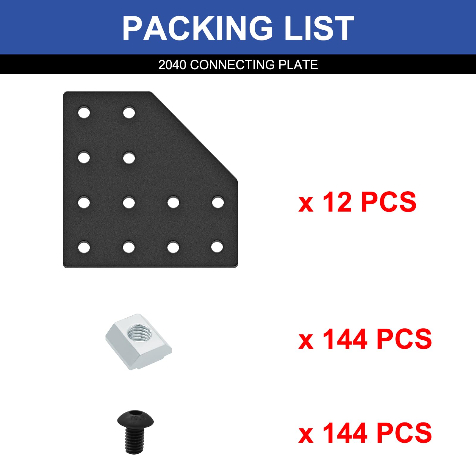 Snapklik.com : Seekliny 12pcs 2040 Aluminum Extrusion Joint Plate ...