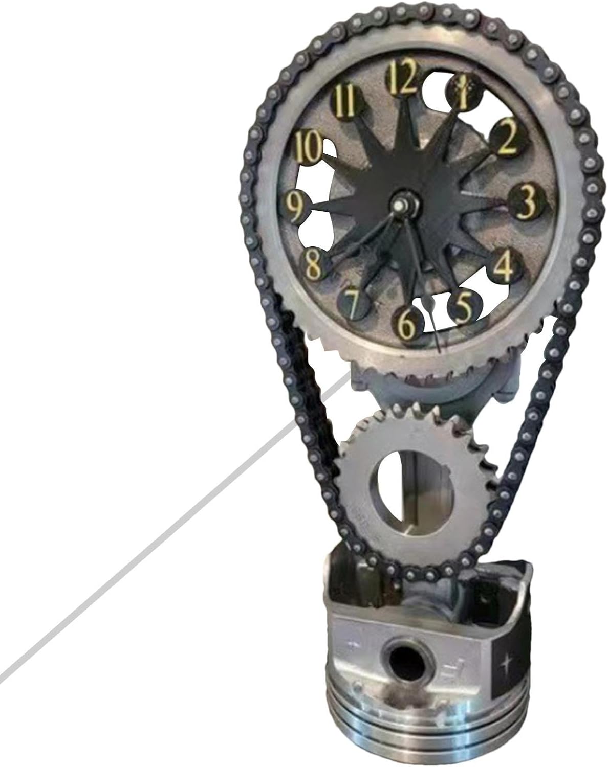 Exuberia Gear Timing Chain Clock,Rotating Gear Clock Decorative Desk ...