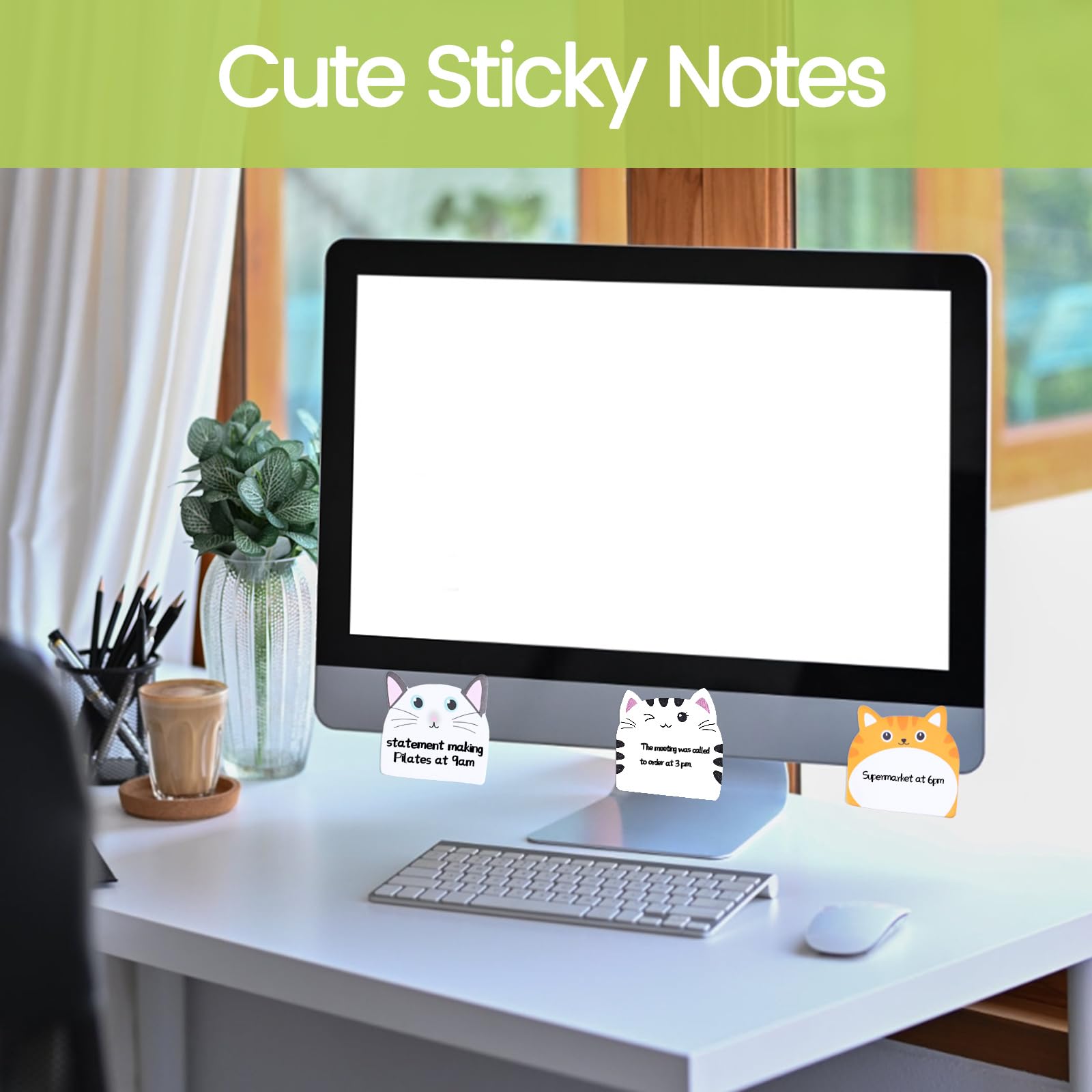 Snapklik.com : Cute Cat Sticky Notes, 24 Pads 720 Sheets Kawaii Cartoon ...