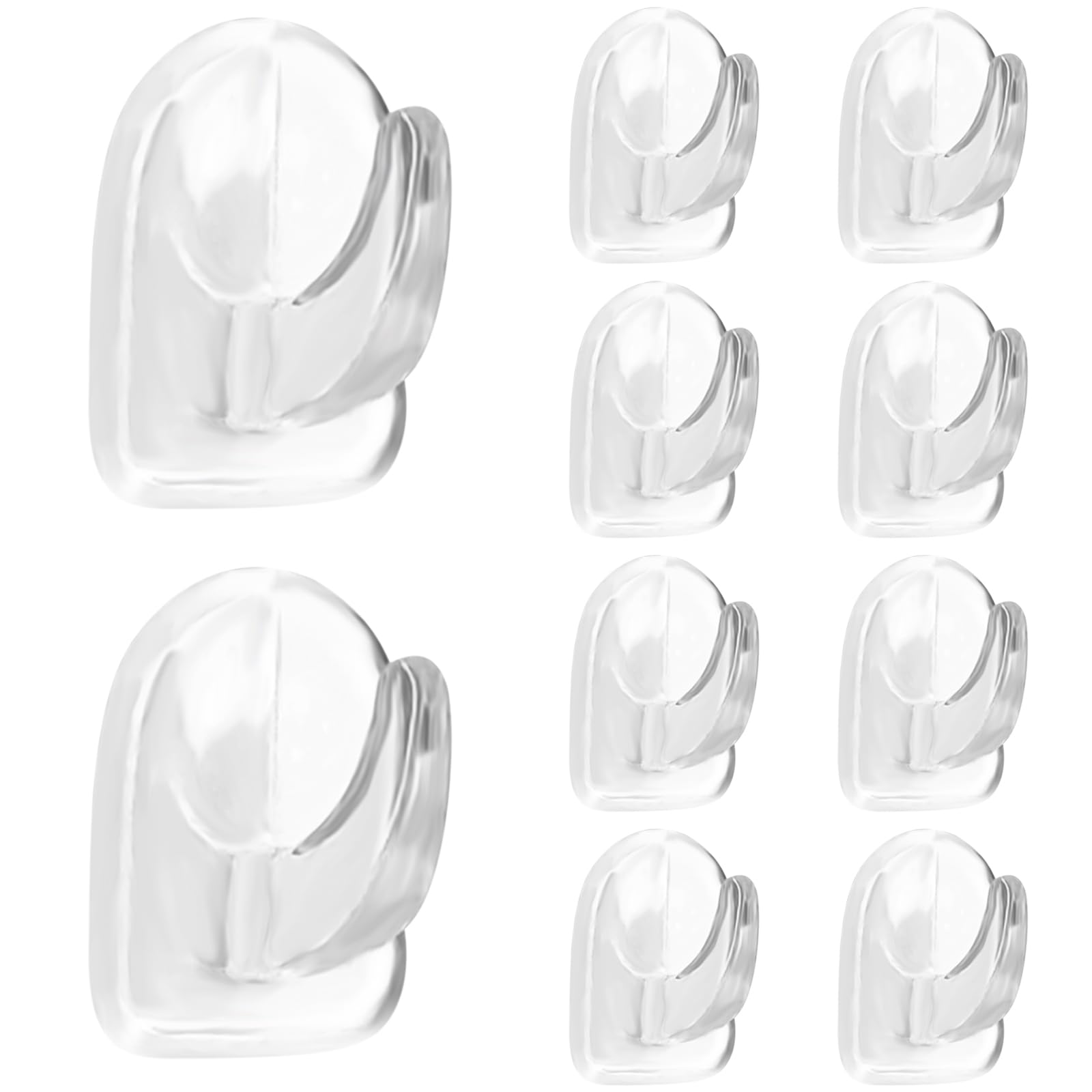 10Pcs Self Adhesive Hooks Heavy Duty, Clear Sticky Hooks for Hanging ...