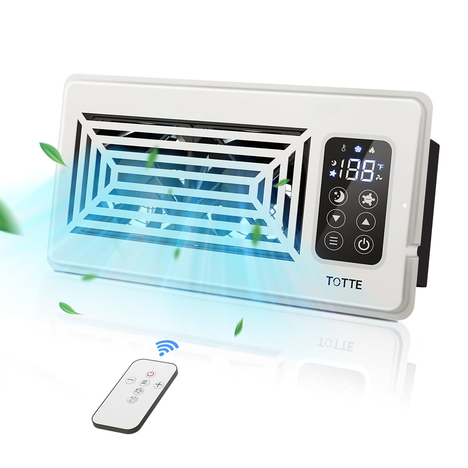 Amazon.com: TOTTE 4" x 10" Smart Vent Booster Fan with Remote Control ...