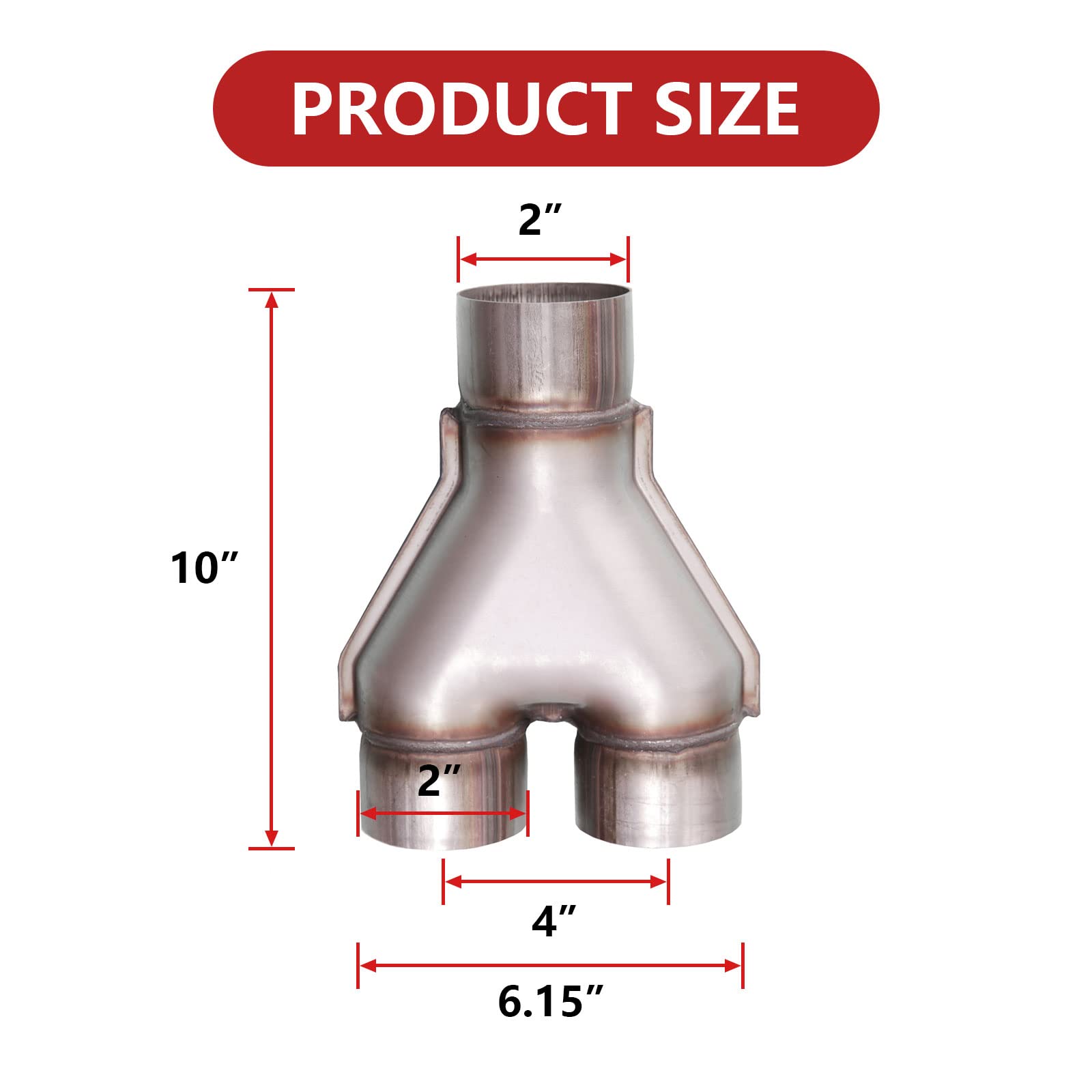 Snapklik.com : Universal 409 Stainless Steel Exhaust Y Pipe, 2" Single ...