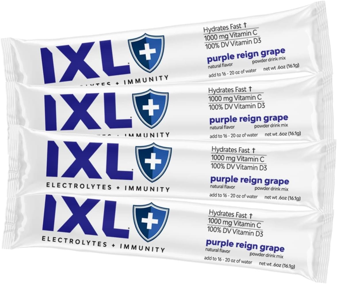 Amazon.com: IXL Electrolytes + Immunity, 16g Grape Stick Pack, 10 Count ...
