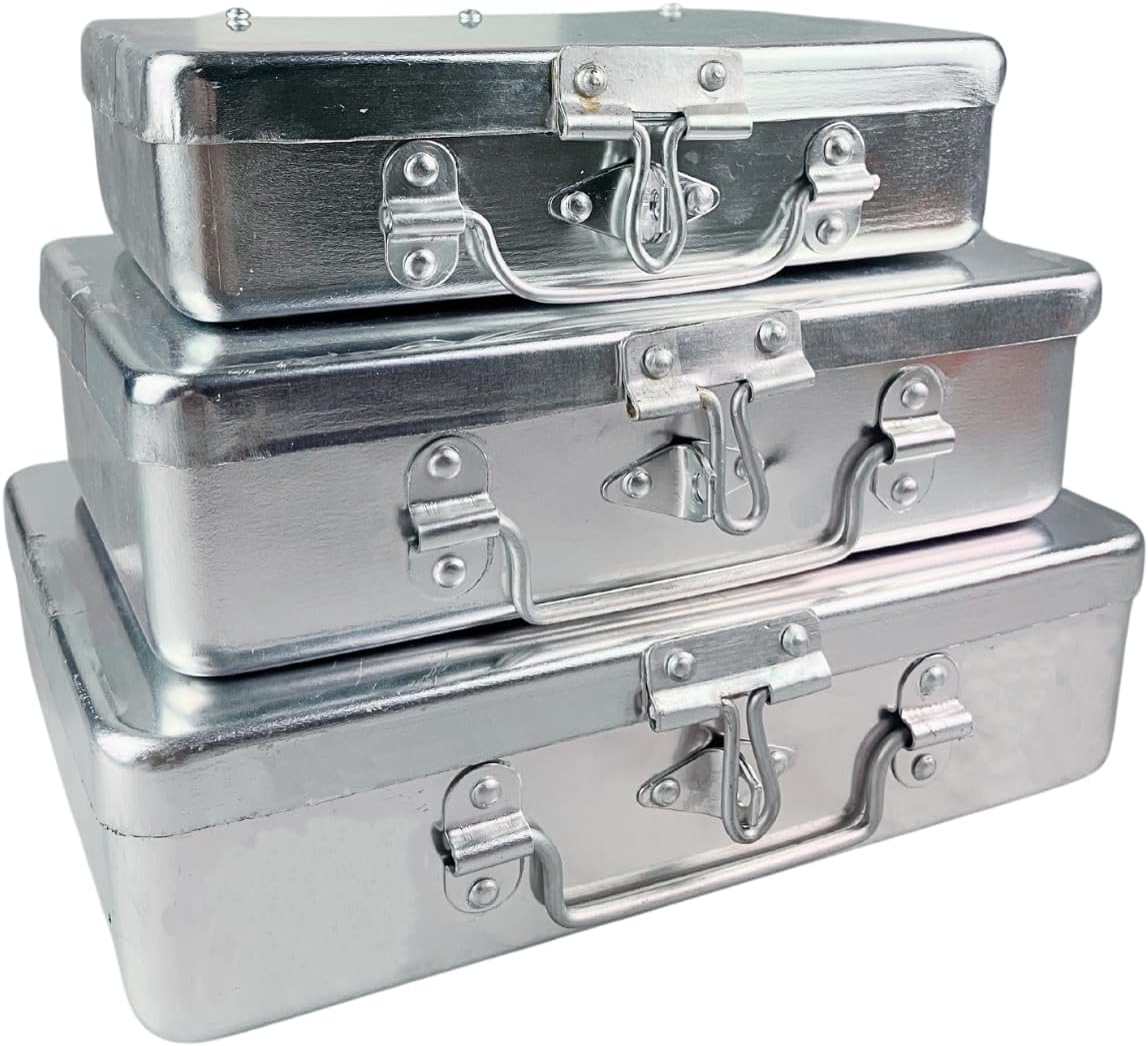 Amazon.com: BIN BUDDY 3 Piece Aluminum Storage Boxes | Diverse Sizes ...