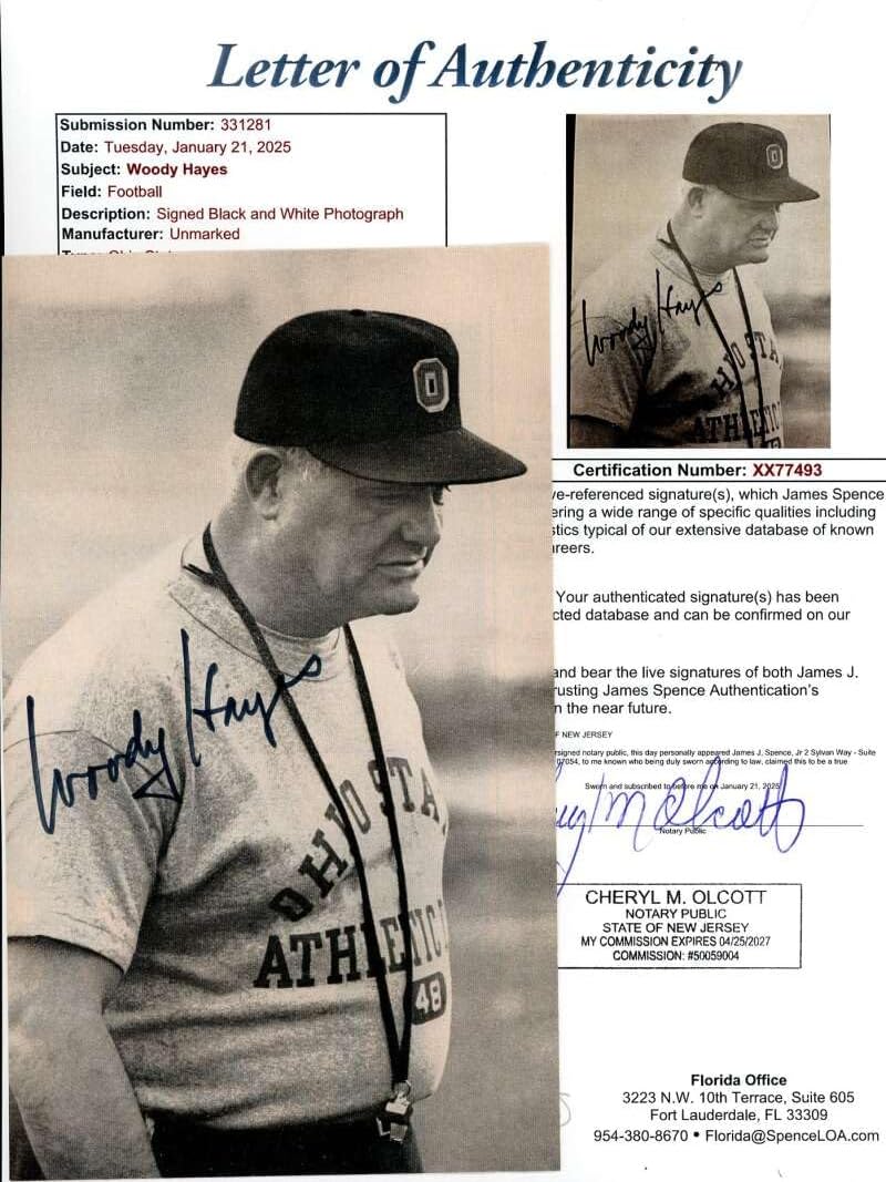 Woody Hayes JSA LOA Autograph Photo Signed at Amazon's Sports ...
