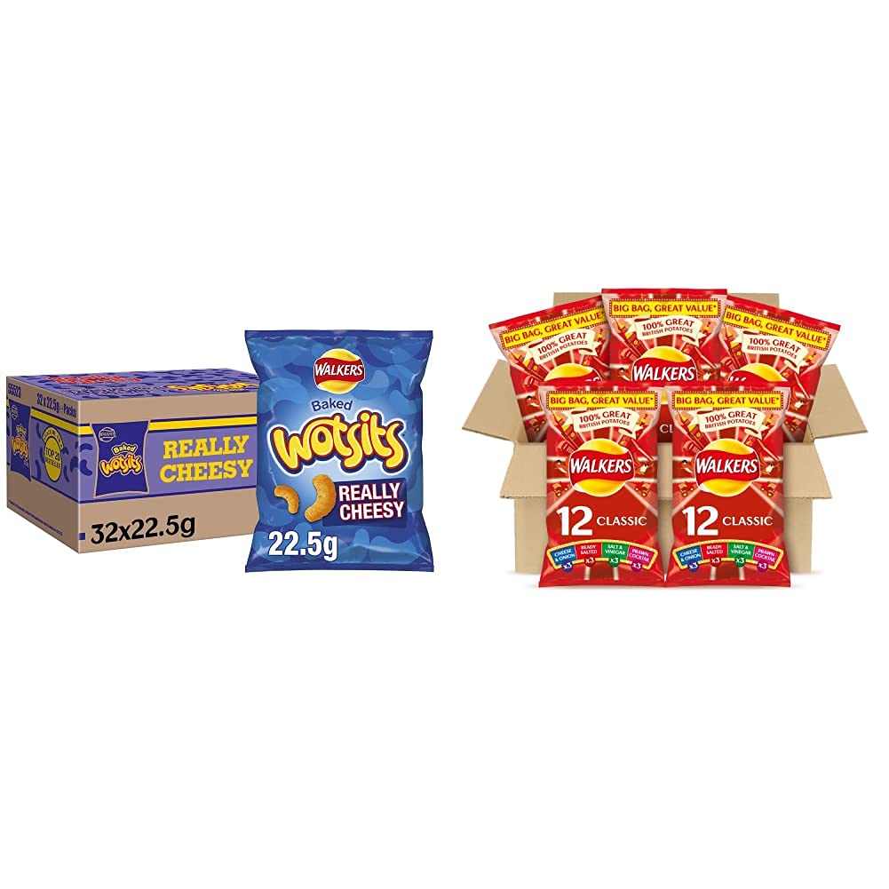 Buy Walkers Crisps Wotsits Really Cheesy Snacks Box, 22.5 g (Case of 32 ...