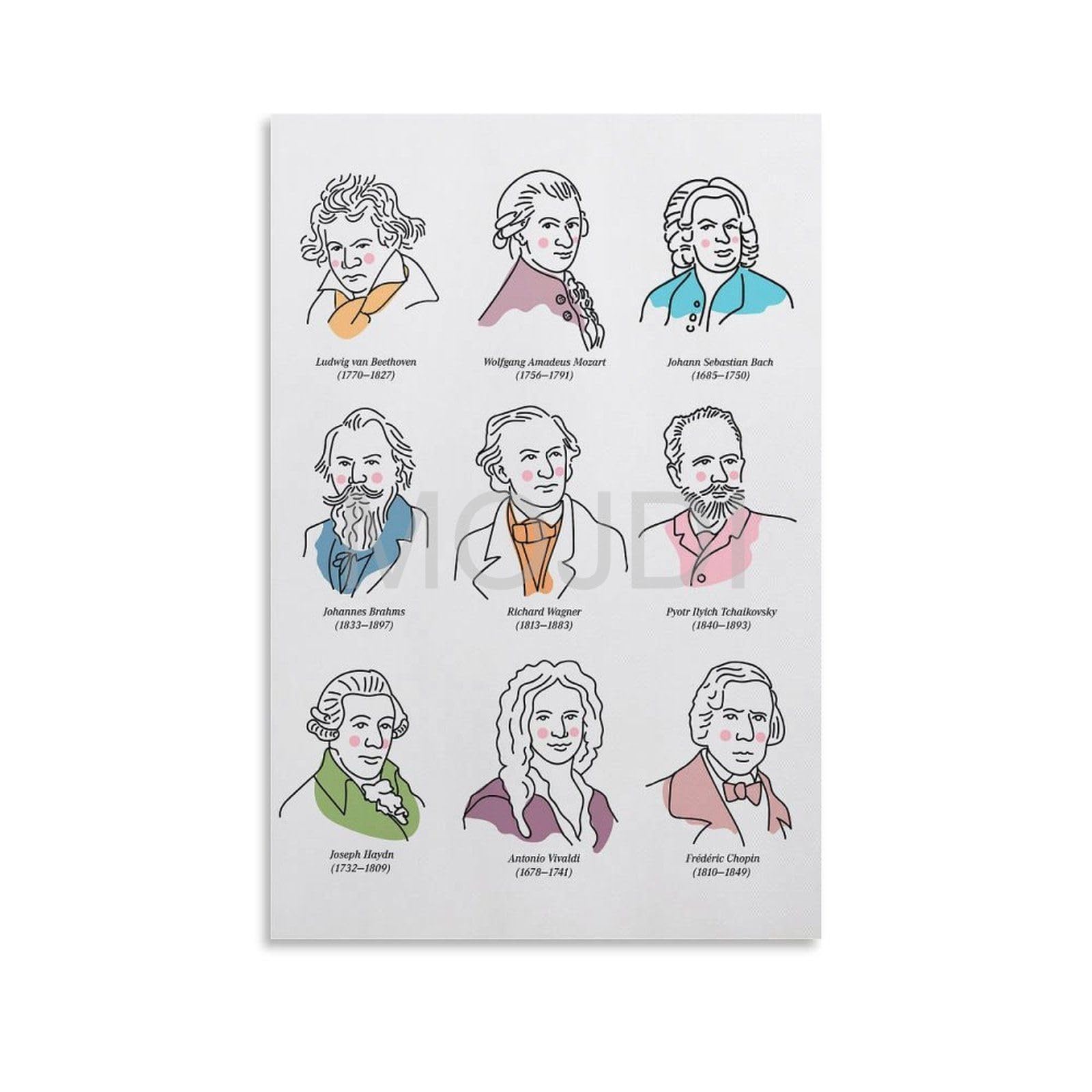 Amazon.com: Mozart Beethoven Bach Chopin Vivaldi Tchaikovsky Classical ...