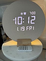 Amazon.com: mooas Full Moon LED Wood Silent Wall Clock with Remote ...