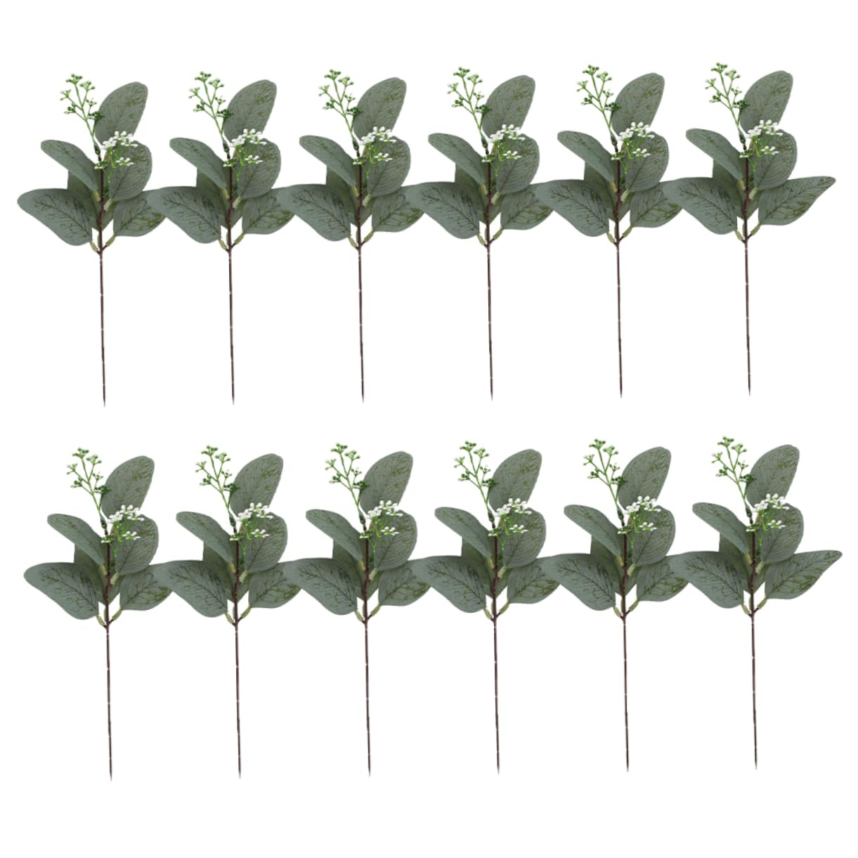 Amazon｜NUOLUX 12個 模擬ユーカリの葉 ユーカリの枝 人工オリーブの枝 人工ユーカリの葉 人工のユーカリピック 人工ユーカリピック 人工のユーカリの茎 人工の枝 人工ユーカリの茎 ...