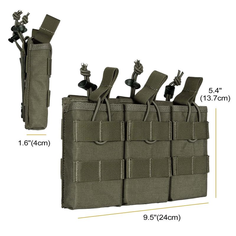 Snapklik.com : Tactical Magazine Pouch, MOLLE Triple Mag Pouches For M4 ...