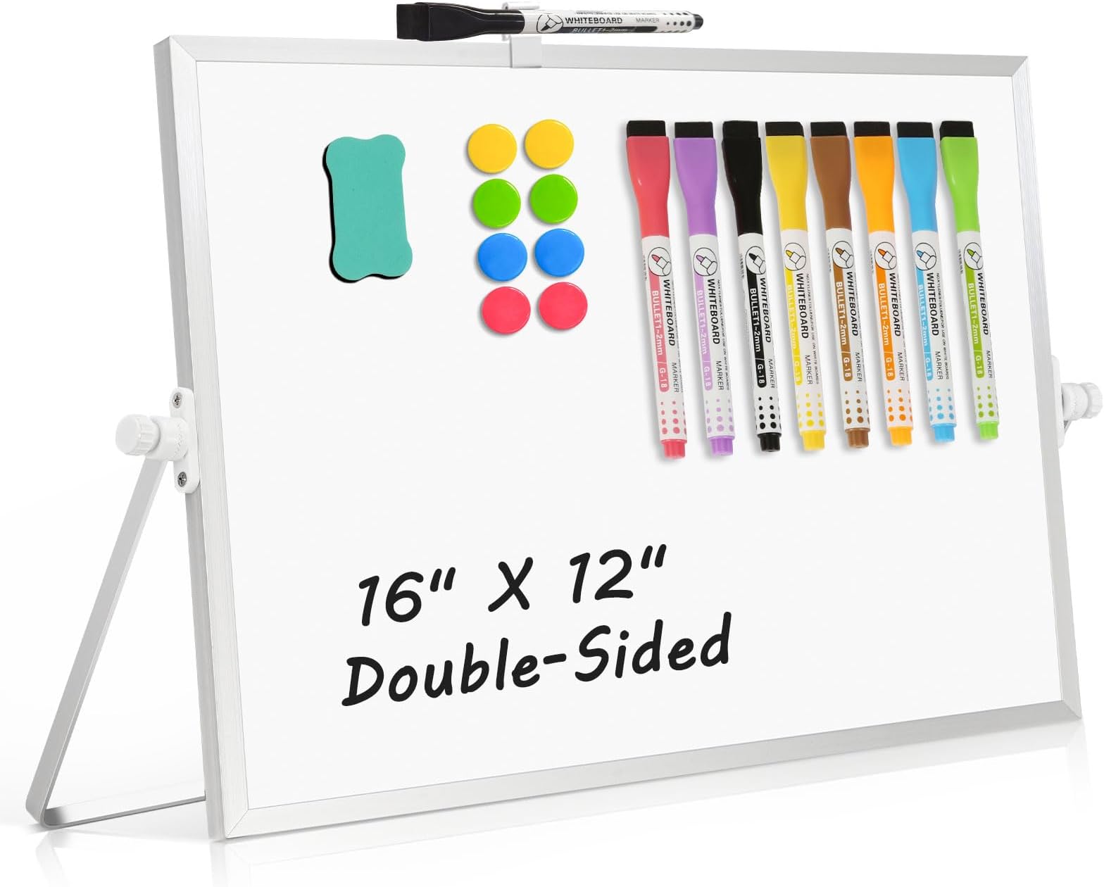 Amazon.com : AMUSIGHT Dry Erase Magnetic White Board, 16" x 12" Double ...