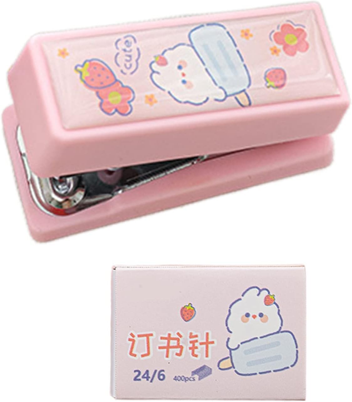 Amazon.com : 1 Set Pink Mini Stapler with No.12 Staples, Cute Rabbit ...