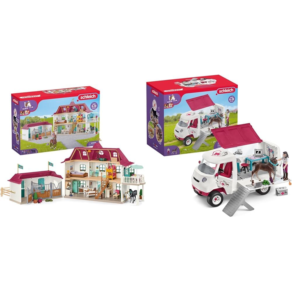 Schleich 42551 Horse Club Lakeside Pferdehof & 42439 Mobile Tierärztin ...