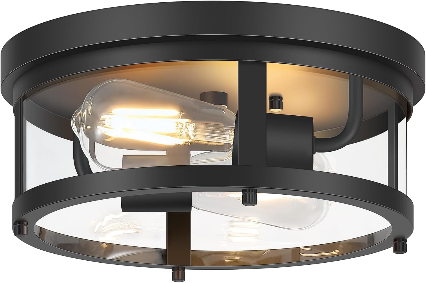 Asnxcju 2-Light Farmhouse Ceiling Light Fixture, Industrial Square ...