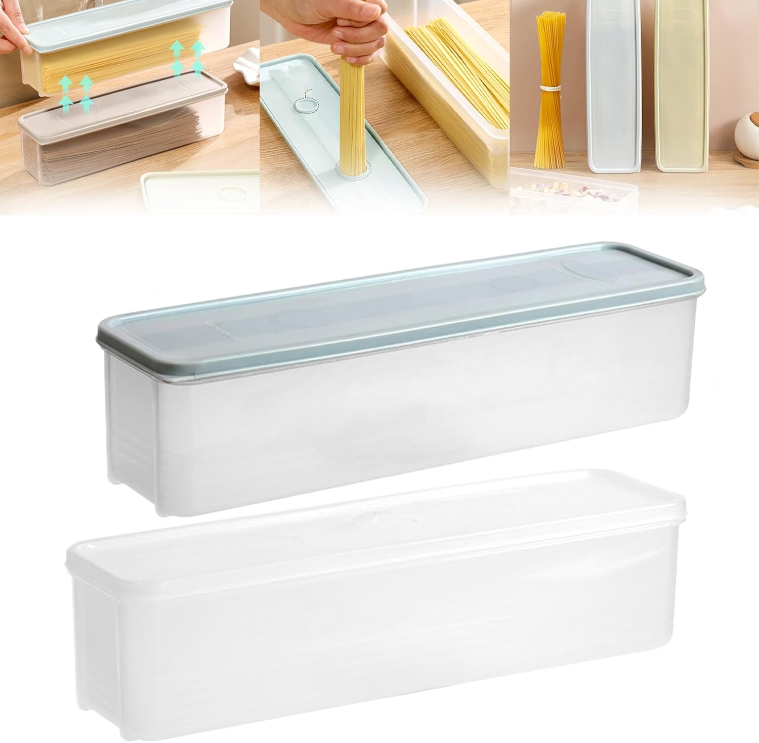 Storage & Crisper Boxes Pasta Storage Containers - Rectangular ...