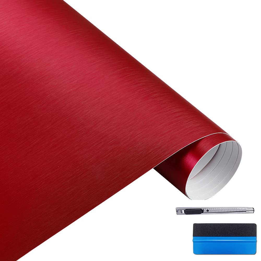 Snapklik.com : LZLRUN Brushed Metallic Steel Vinyl Wrap Roll