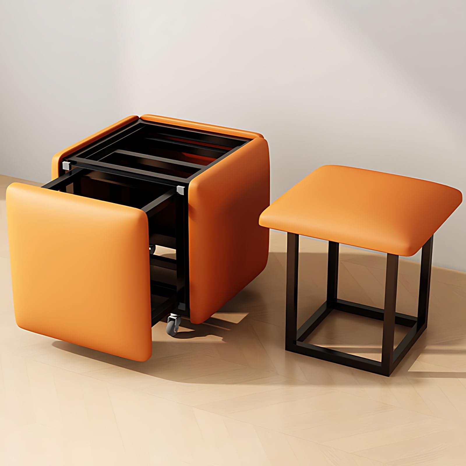 Amazon.com: Multi-Functional Modular Ottoman with 5 Nesting Stools ...