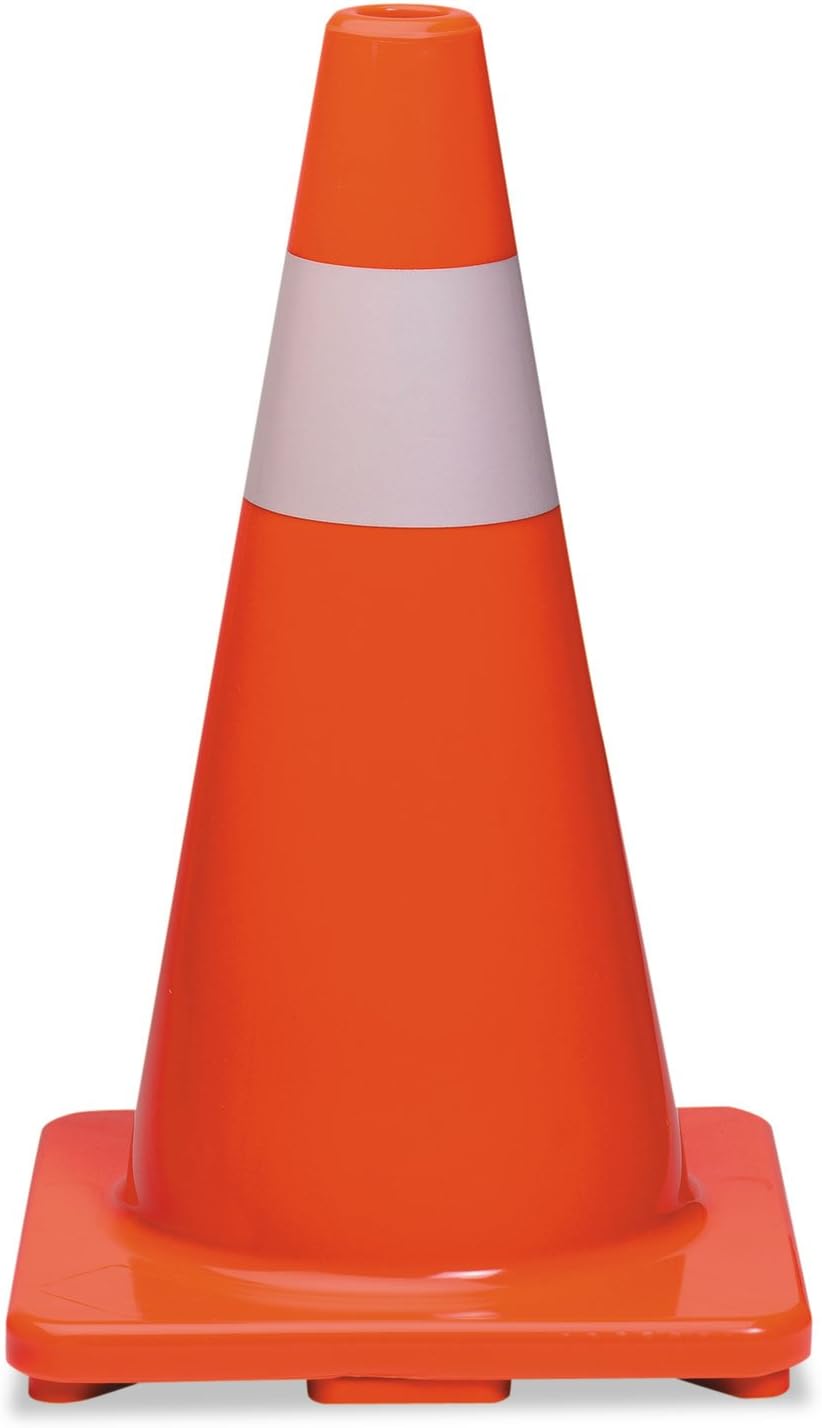 Amazon.com: Tatco 25500 Traffic Cone, 18h x 10w x 10d, Orange/Silver ...