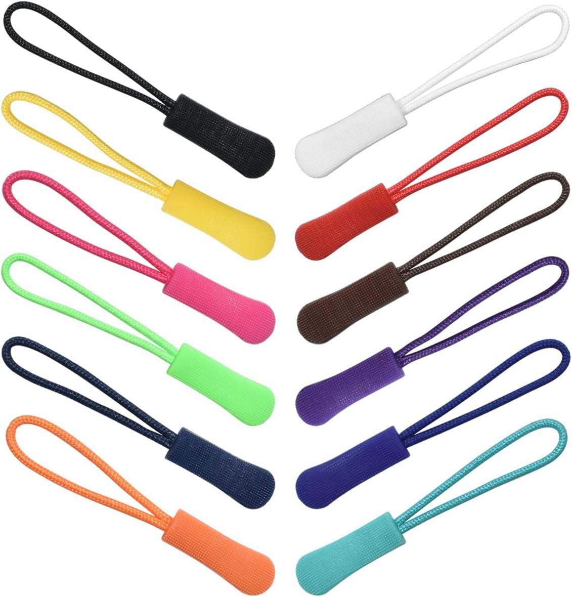 Amazon.com: 120Pcs 12 Color Colorful Zipper Pulls Nylon Cord Zipper Tag ...