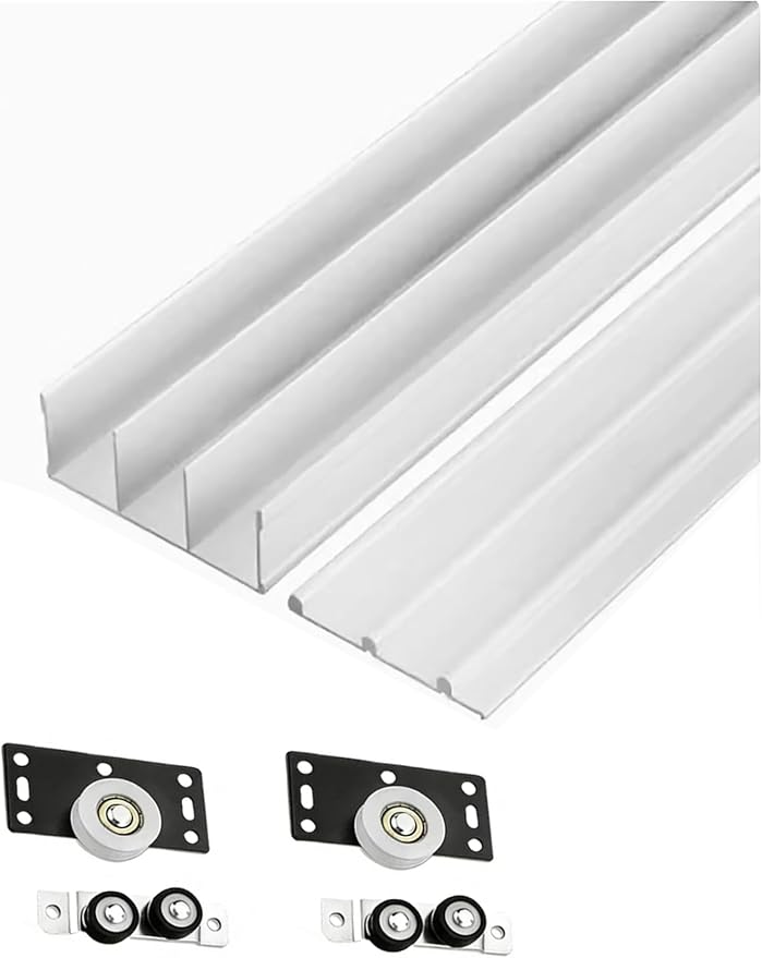 Amazon.com: Triple Track Sliding Door Hardware Kit, Aluminum Rails ...