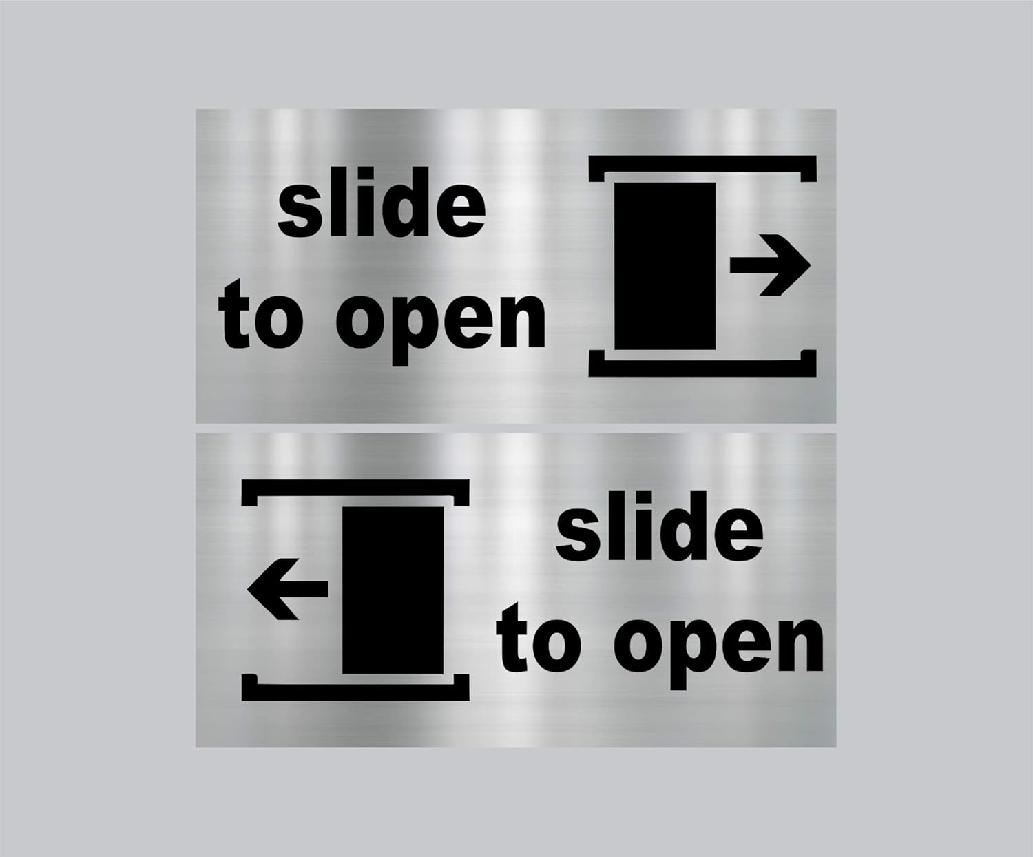 SIGNEX - Slide to Open Sign Sticker Metallic - Glass Doors Vinyl Decal ...
