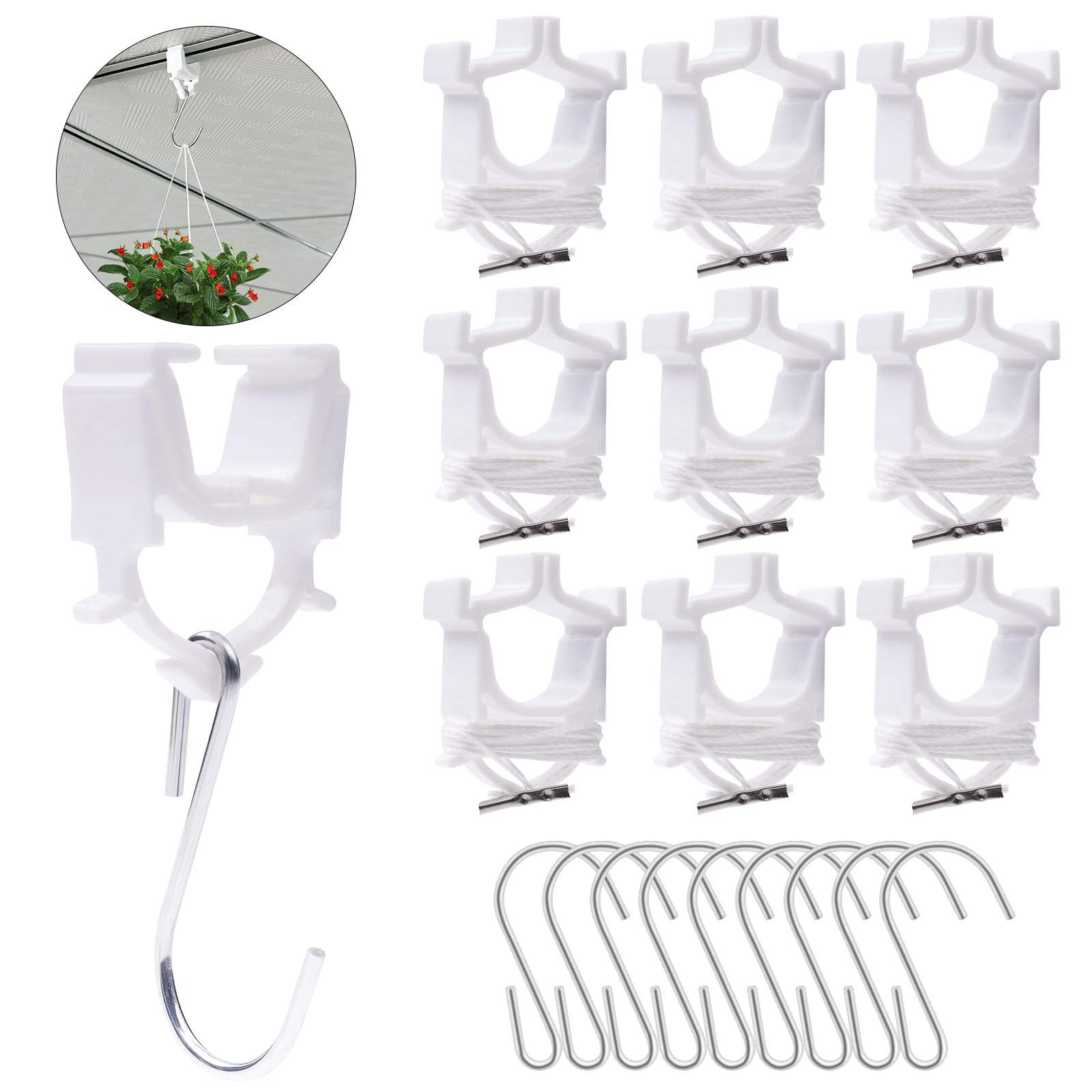 Amazon.com: OALEN Drop Ceiling Hooks for Hanging, Heavy Duty Drop ...
