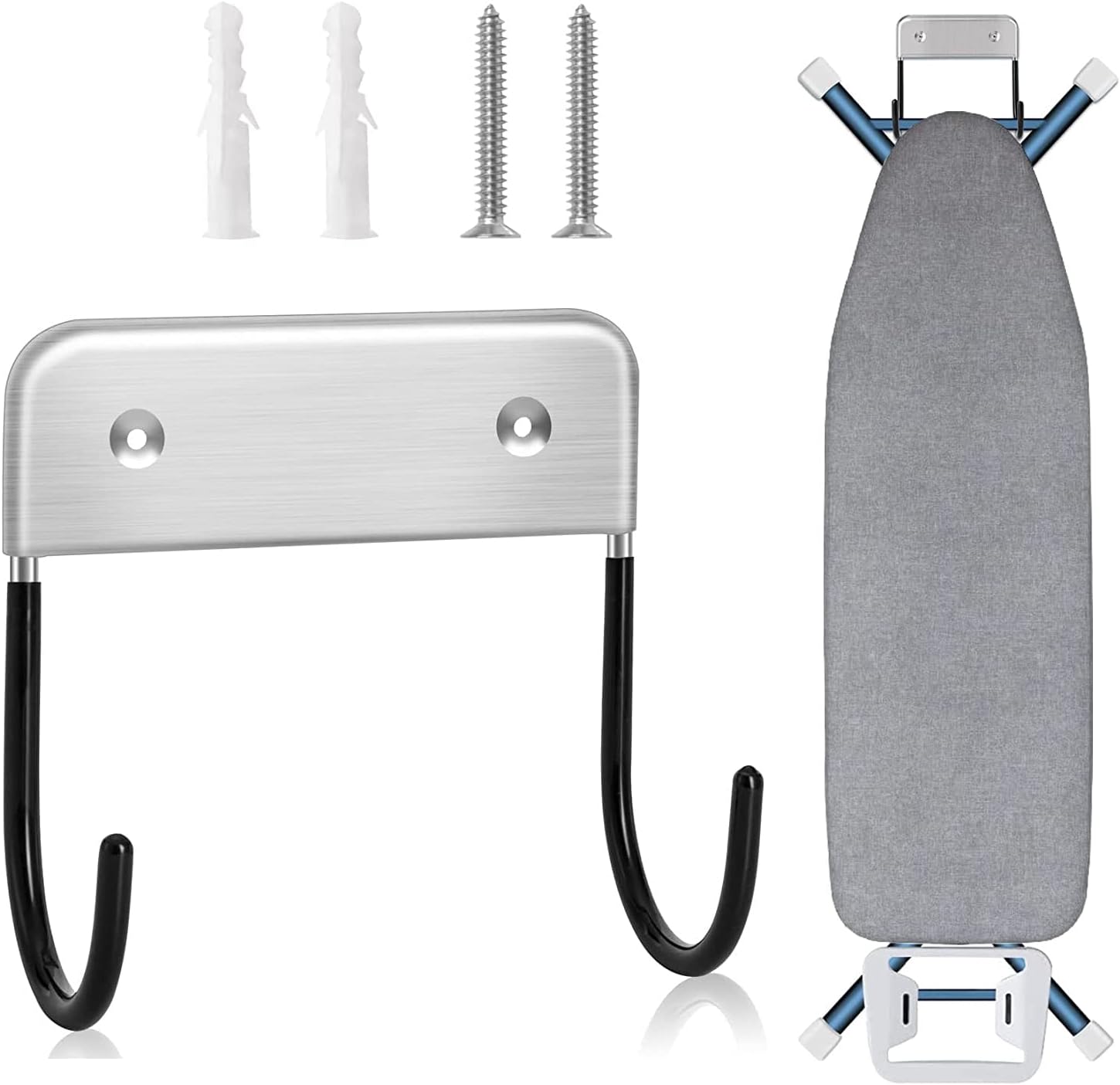 Amazon.com: wanbbaoaa Ironing Board Hanger, Wall Mount Ironing Board ...