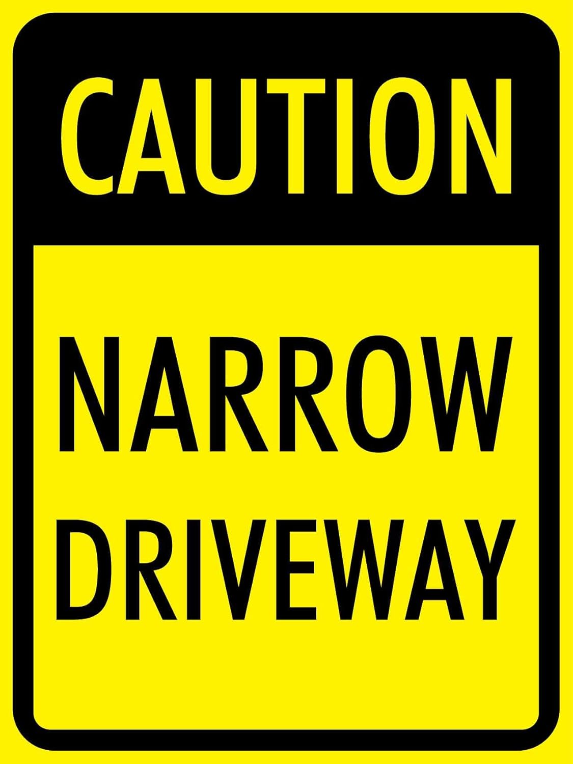 Amazon.com: Caution Narrow Driveway Sign Metal Tin Sign 8x12 Inches ...