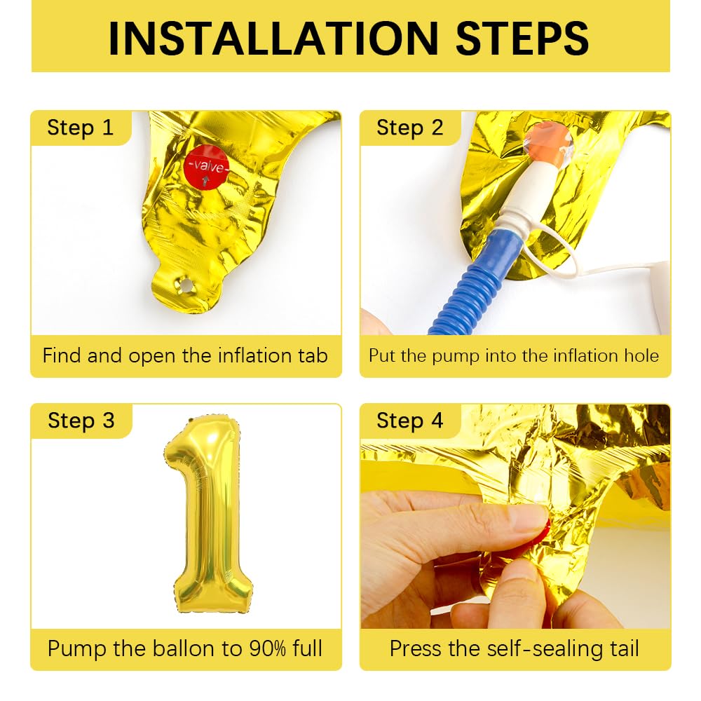 Snapklik.com : Gold Number 1 Balloons, 40 Inch Helium Balloons, 11 ...