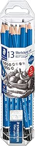 Amazon.com : STAEDTLER Mars Lumograph Graphite Artist Pencil Pack, 12 Degrees (8B, 7B, 6B, 5B ...