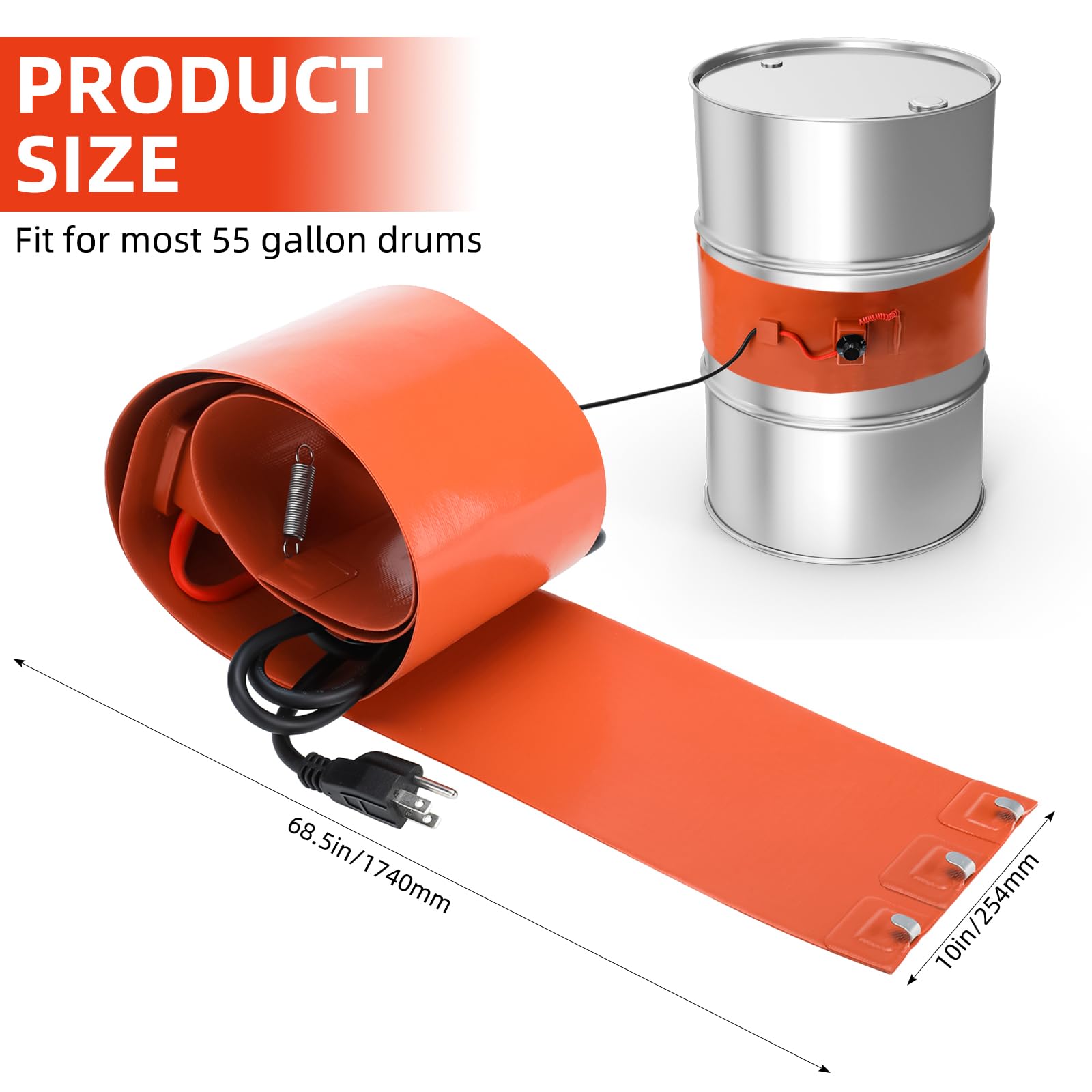 Snapklik.com : NORJIN 55-Gallon Metal Drum Heater, 10 68.5 Inch Drum ...