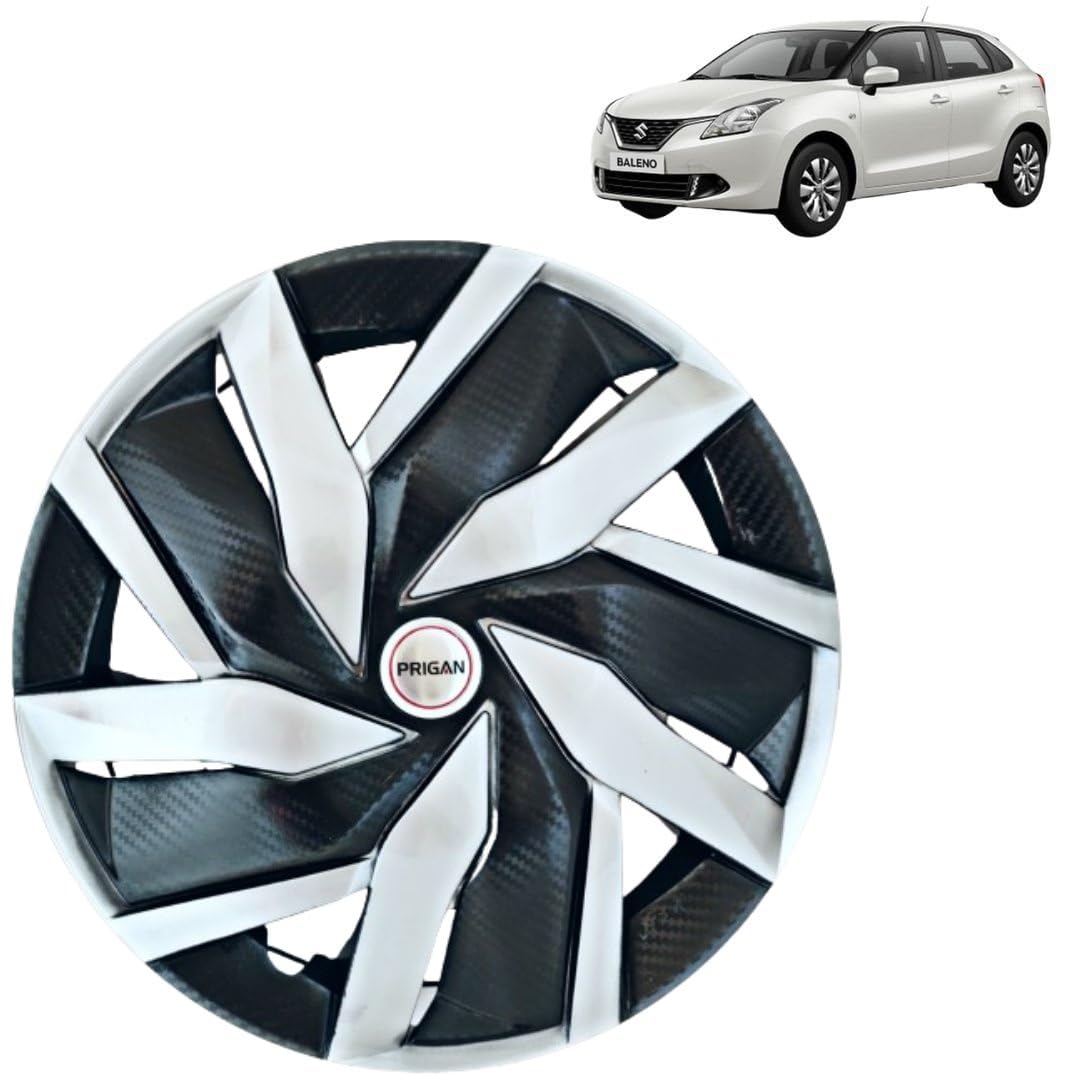 PRIGAN Wheel Cover for BALENO 15 Inch Black Silver Wheel Cap (Available ...