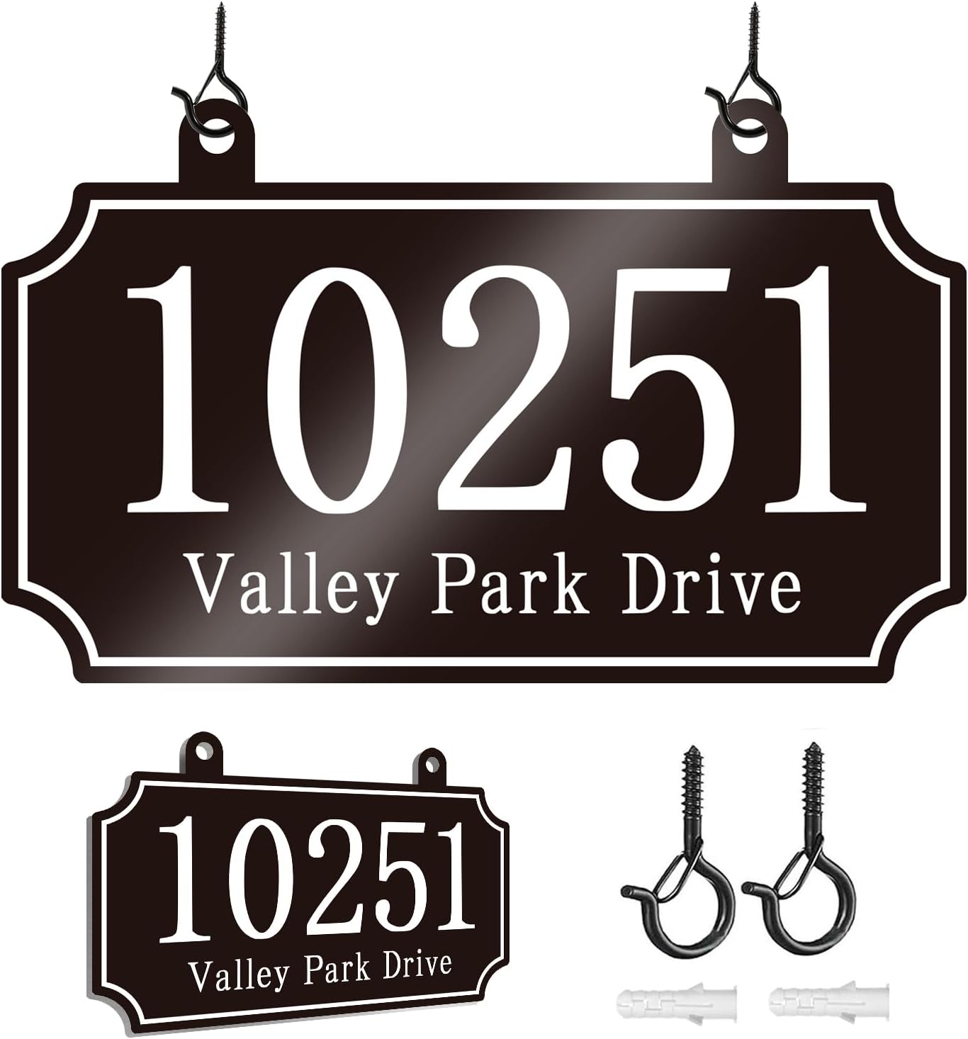 Hanging Address Plaque Sign - Reflective Mailbox House Number Plaque ...