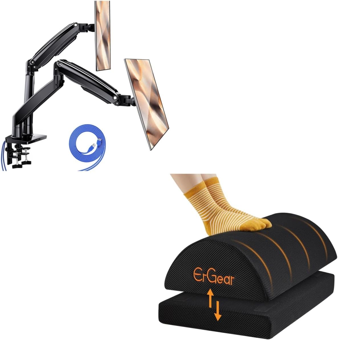 Amazon.com: Ergear Dual Monitor Stand Mount, Ultrawide 13-35 Inch ...