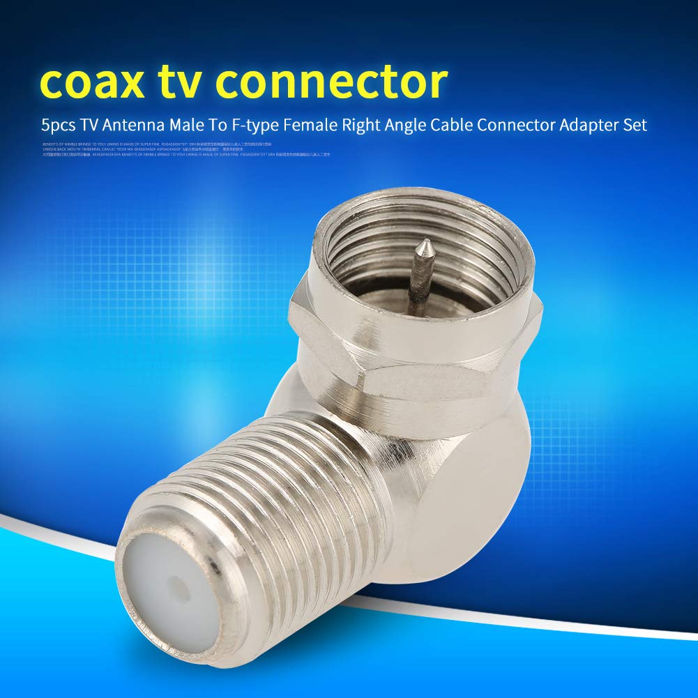 F-type TV Connector, 5pcs TV Antenna Male To F-type Female Right Angle ...