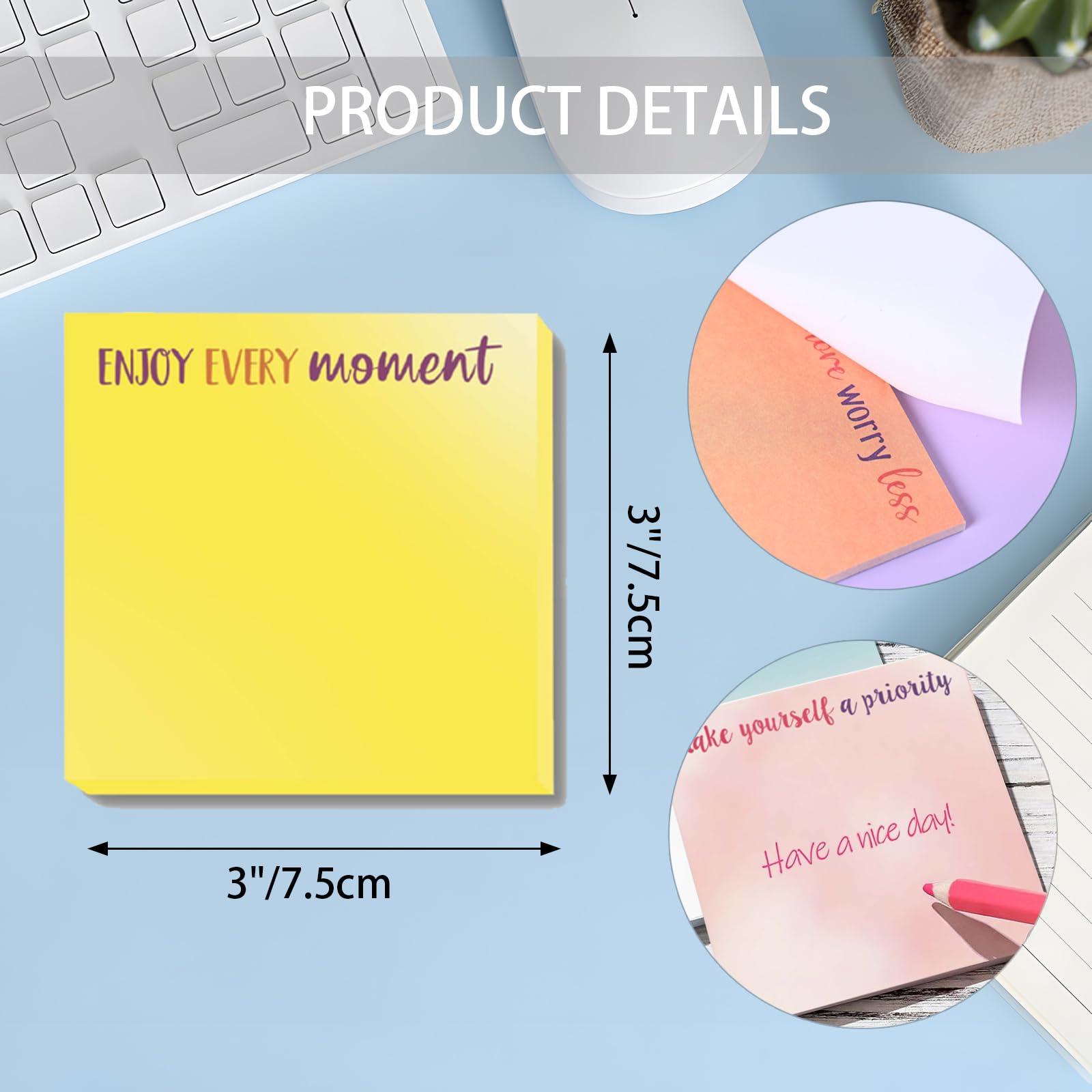 Snapklik.com : 24 Pack Inspirational Sticky Notes, 720 Sheet Positive ...