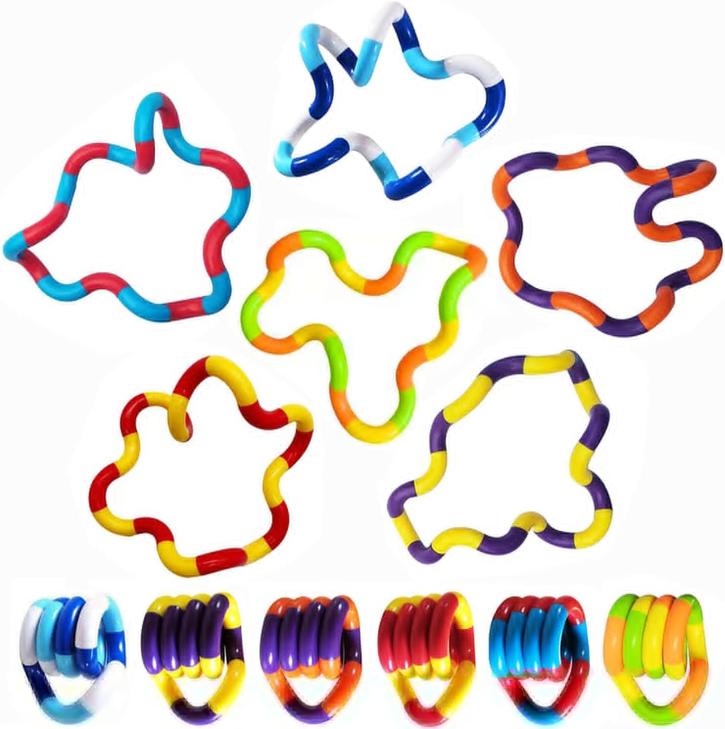 Amazon.com: Tangles Sensory Fidget Toys - 6PCS Multicolor Twisty Fidget ...