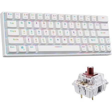 Dierya Gaming Mechanical Keyboard, Gamer Wireless DK63 RGB Keyboard, 63 ...