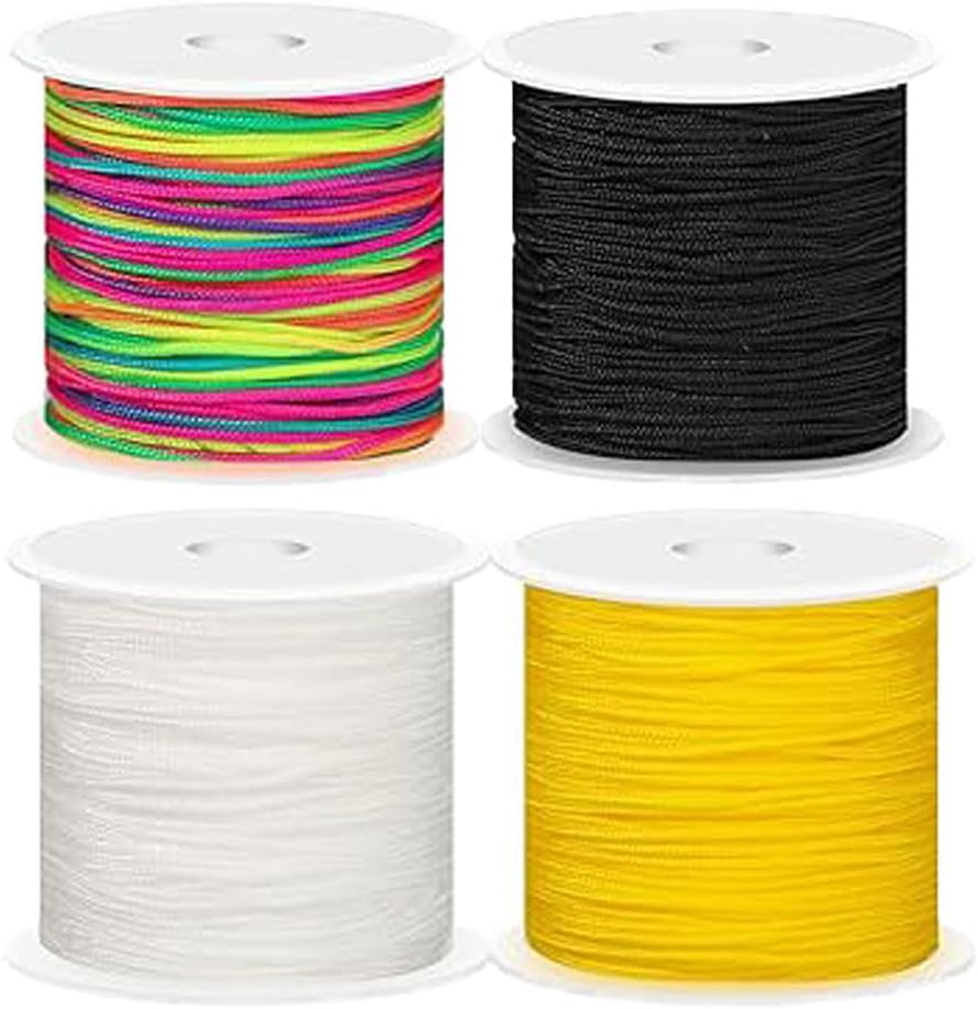 Amazon.com: 4 Rolls String for Bracelets,1MM Beading Thread Necklace ...