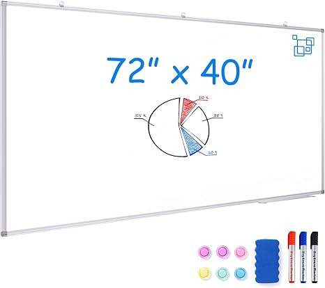 Amazon.com : Dry Erase Board 72 x 40 Inch, Large Magnetic White Board ...