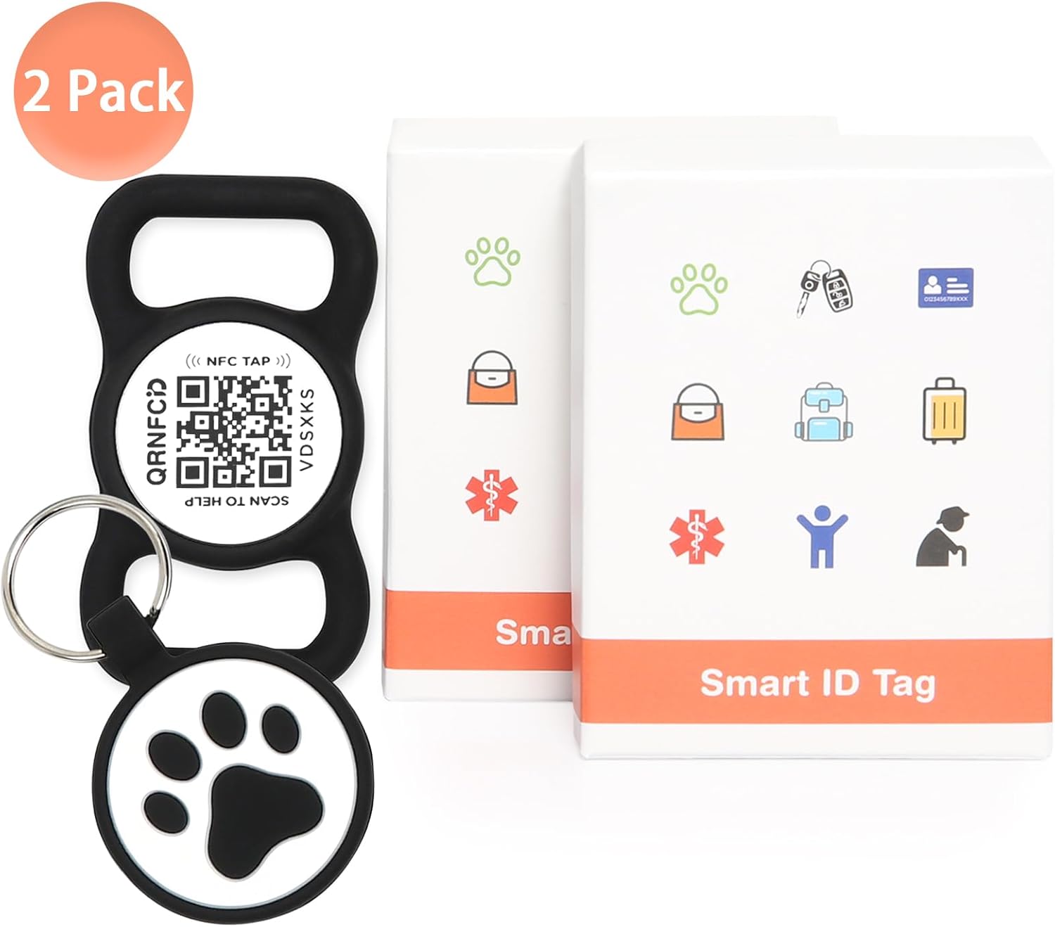 Amazon.com: HEELE 2 Pack QR Code Dog Tag Personalized for Pets, Cat ...