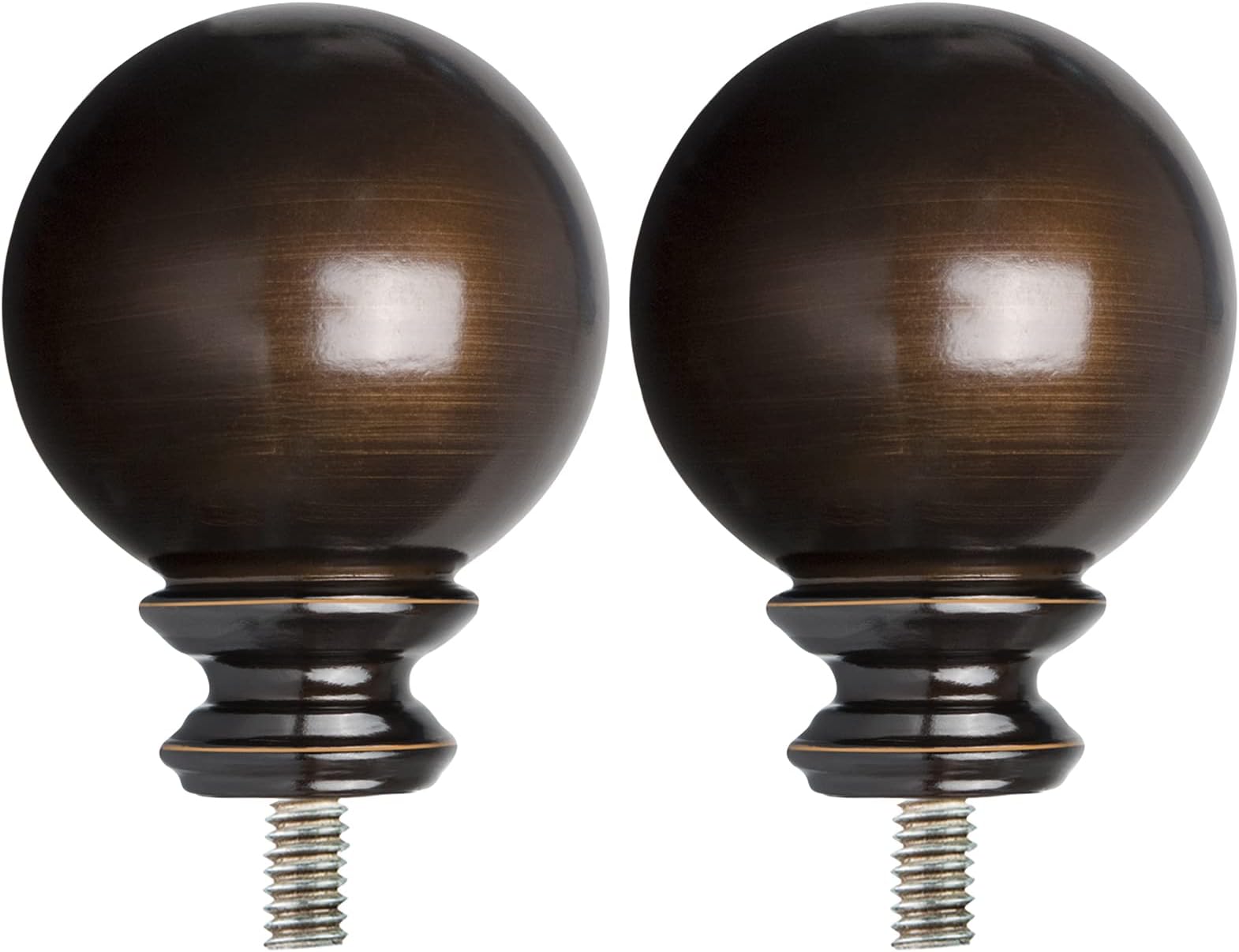 Amazon.com: uxcell Curtain Rod Finials Iron Ball Cap End for 26-28mm ...