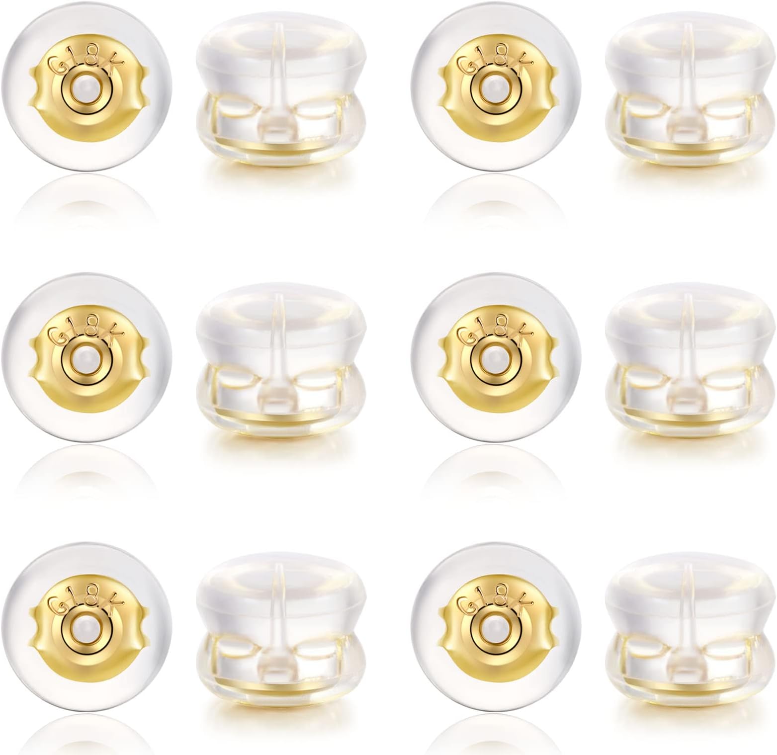 Amazon.com: Silicone Earring Backs, 6pcs 18K Gold Silicone Earring ...