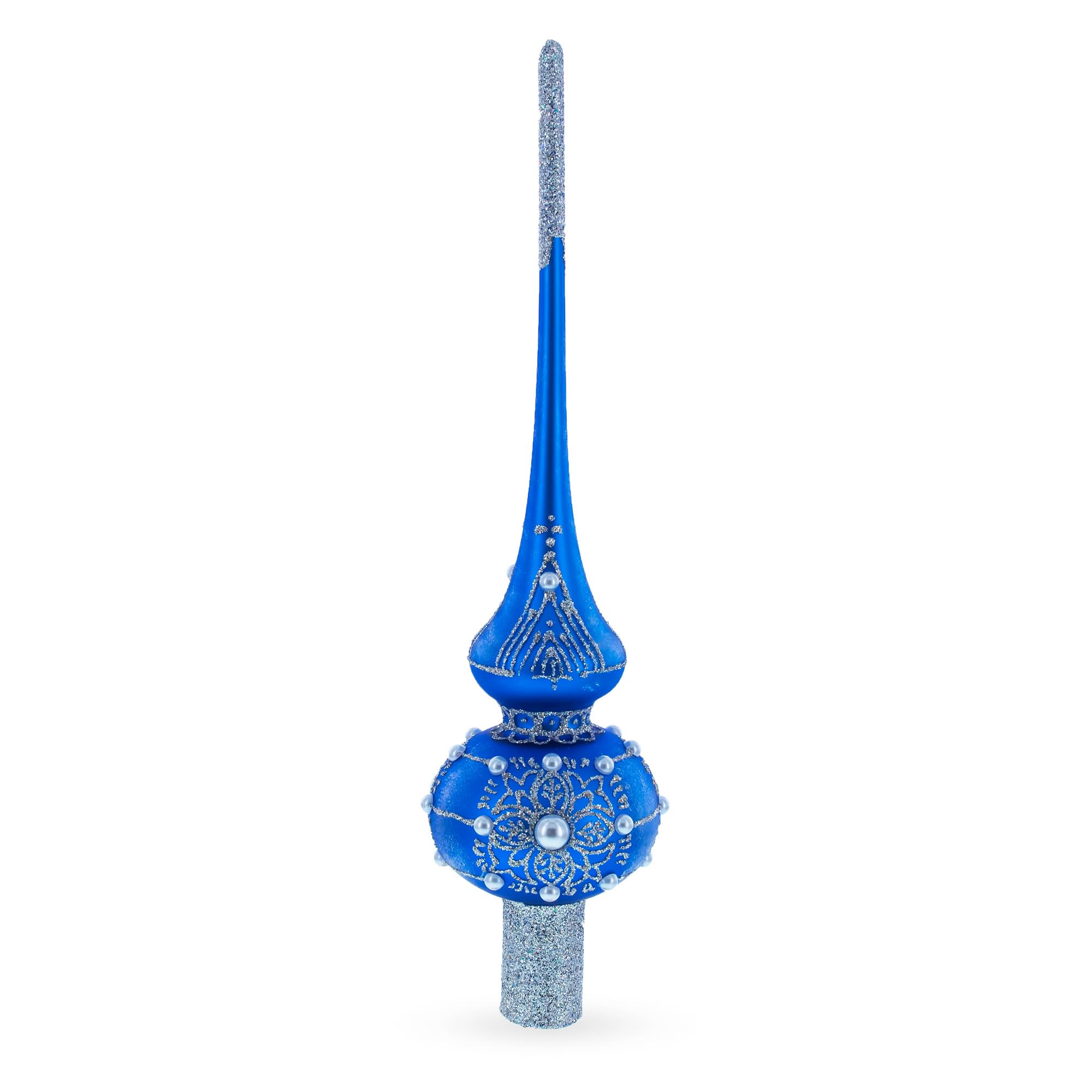 Amazon.com: Silver Web on Blue Glass Tree Topper : BESTPYSANKY: Home ...