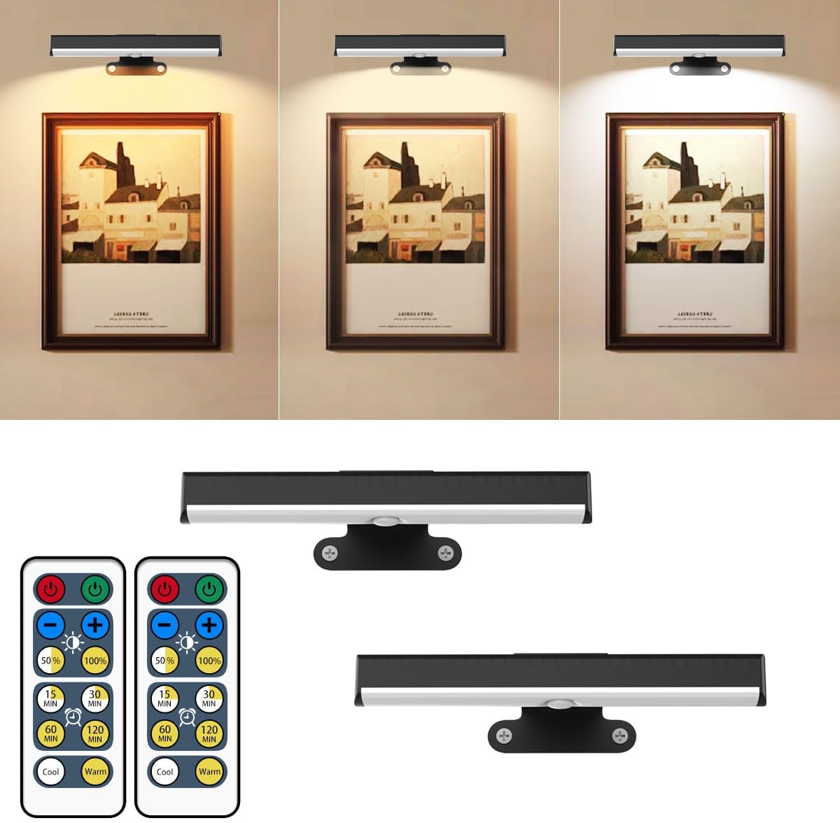 Amazon.com: 2PACK Wireless Picture Light for Wall LED Battery Operated ...