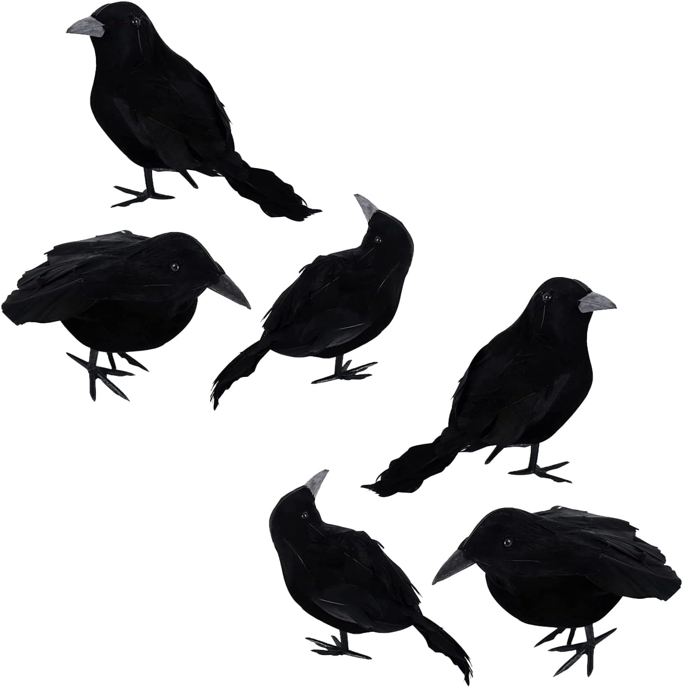 NEWKIBOU 6 Piezas Cuervos de Halloween, decoración de Halloween ...